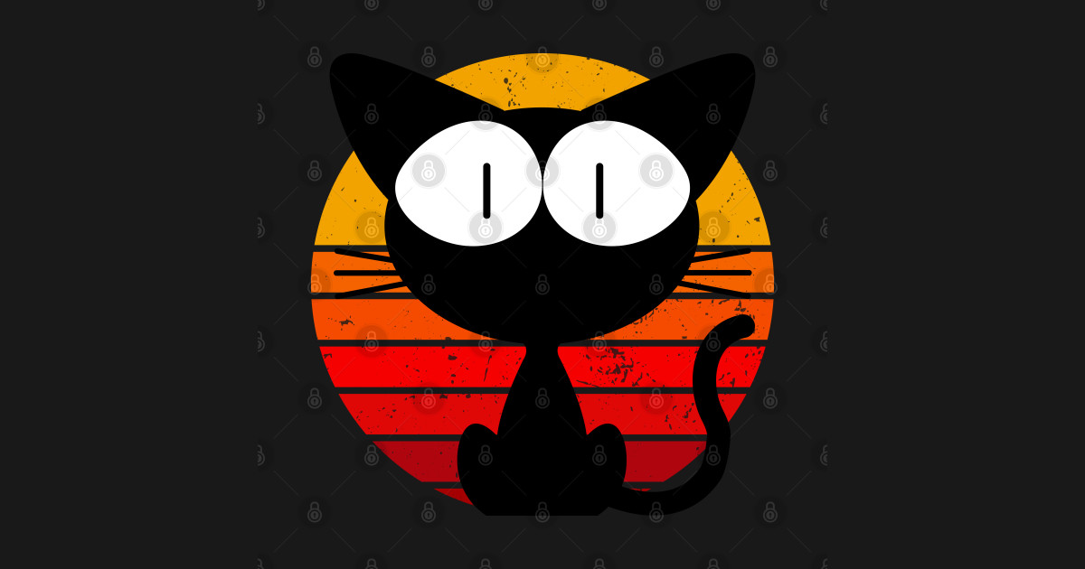 Powell cat a funny cat - Classic Vintage Summer - Cat - T-Shirt | TeePublic