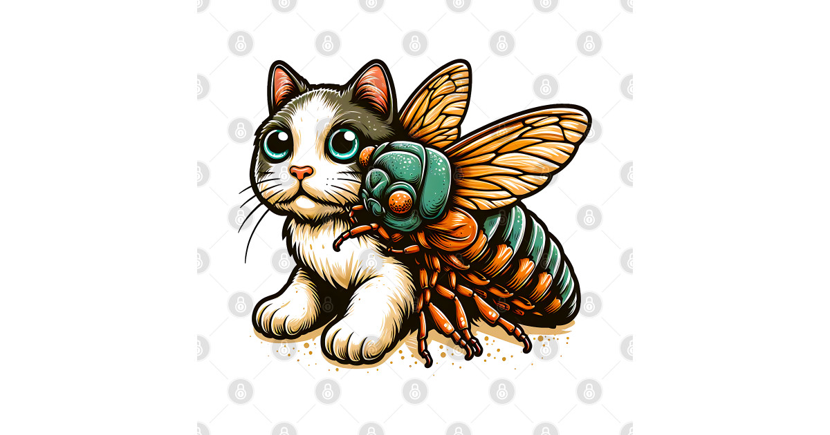Entomology Cicada Lover Cicada Fest 2024 Broods XIX & XIII FUNNY CAT ...