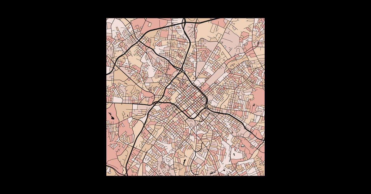 Charlotte Map Pattern in Soft Pink Pastels - Charlotte Map - Sticker ...