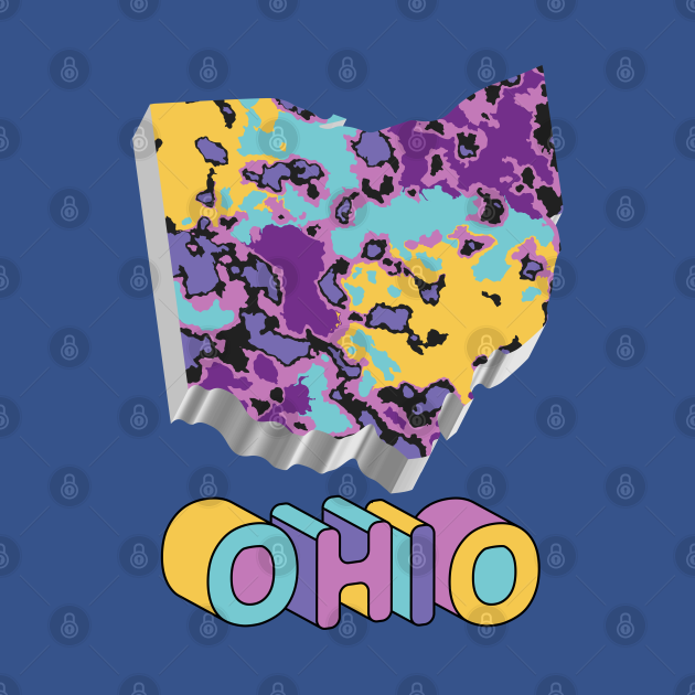 Ohio State Map Abstract Art - Ohio Map - T-Shirt | TeePublic