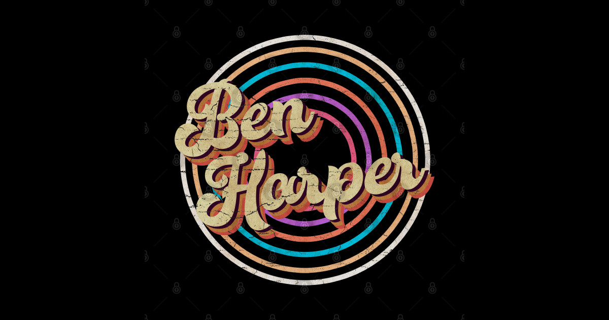 vintage circle line color Ben Harper - Ben Harper - Sticker | TeePublic
