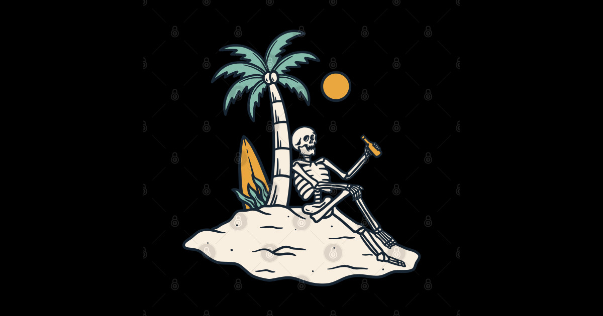 Relaxed Skull Holiday - Skull Holiday - Sticker | TeePublic