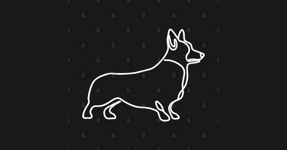 Corgi Line Drawing - Corgi - T-Shirt | TeePublic