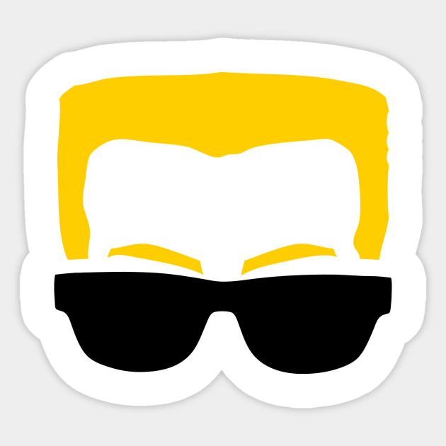Duke Nukem Blonde Hair Glasses Face Silhouette - Duke Nukem - Sticker ...