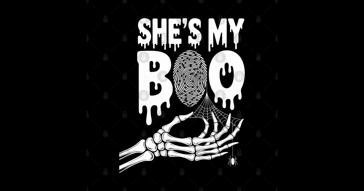She's My Boo Skeleton Spooky Ghost Halloween - Halloween - Sticker ...