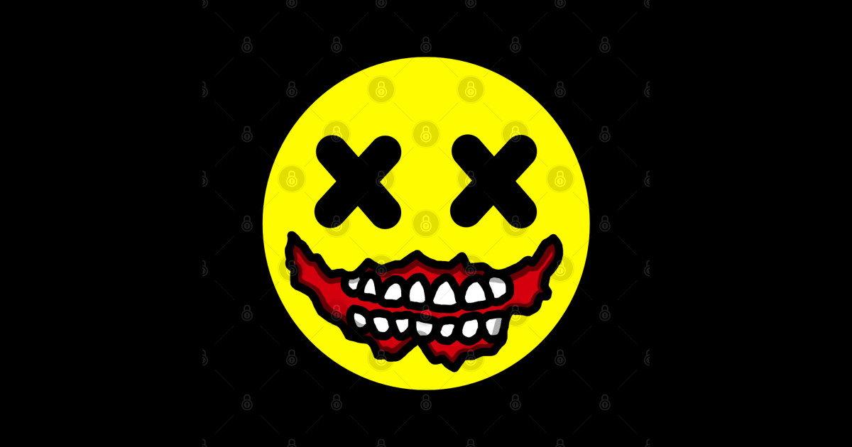 Ripped Mouth Smiley - Smiley Face - Sticker | TeePublic