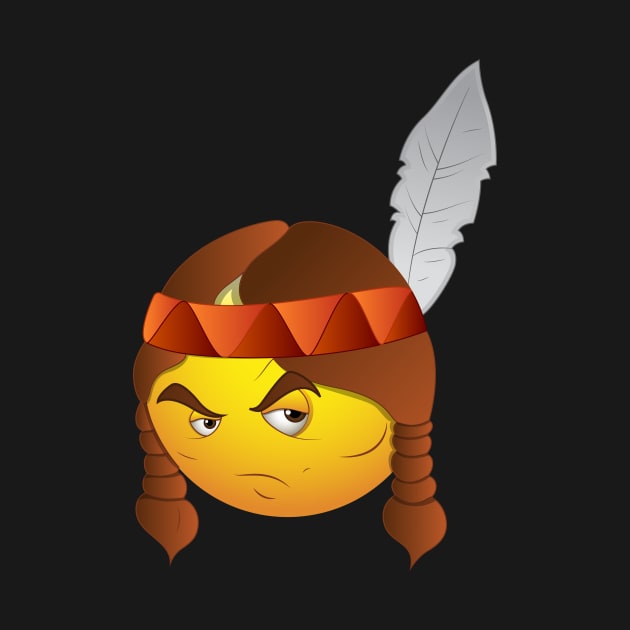 Indian Brave Smiley Face Emoticon - Smiley - T-Shirt | TeePublic