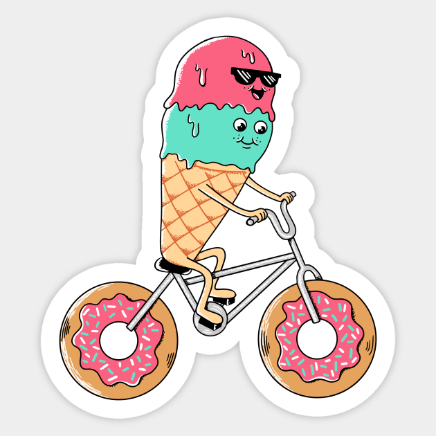Donut Bicycle - Bicycle - Sticker | TeePublic
