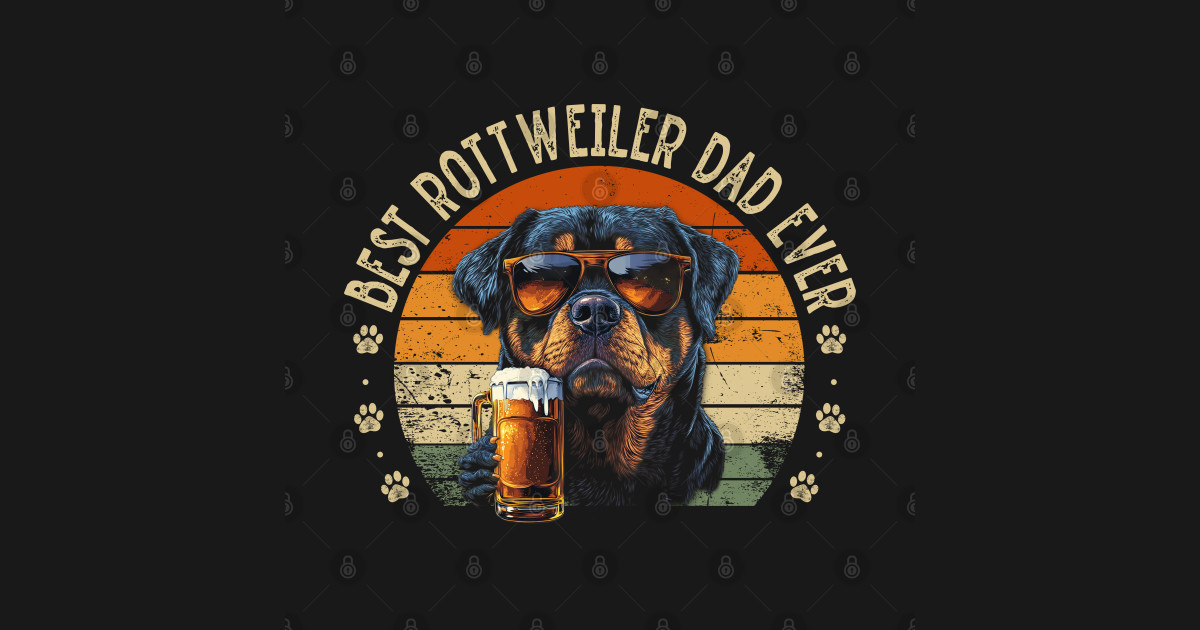 Mens Rottweiler Dad Dog Funny Fathers Day Dog - Rottweiler Dad Dog Gift ...