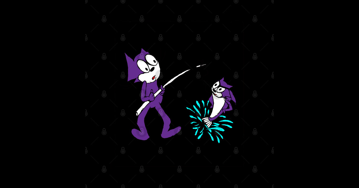 Felix The Cat Catfishing - Felix The Cat Cartoon - Sticker | TeePublic
