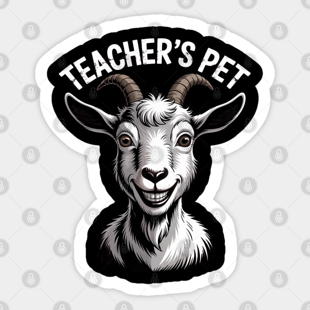 goat Teacher's Pet - Goat Teachers Pet - Sticker | TeePublic