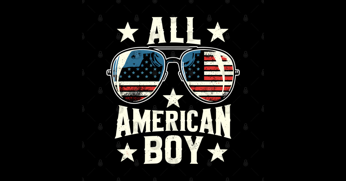 All American 4Th Of July Usa Sun Family - All American Boy - Sticker ...