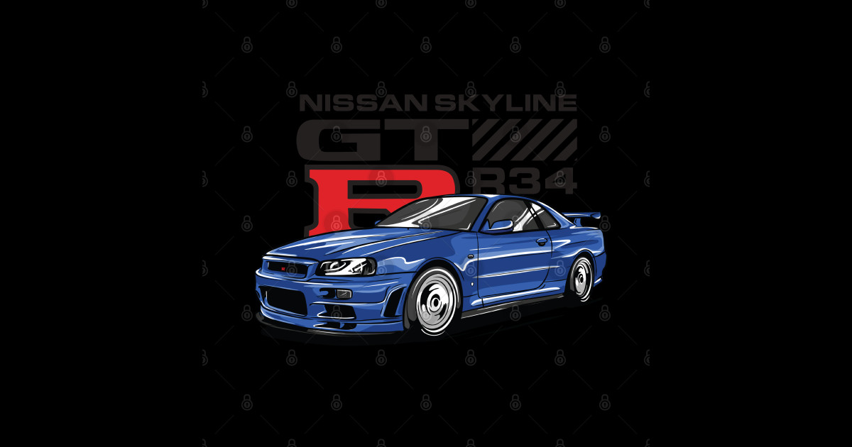 Nissan Skyline GTR R34 JDM Legend - Skyline Gtr R34 - Posters and Art ...