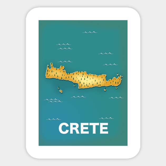 Crete map travel poster - Crete Map Travel - Sticker | TeePublic