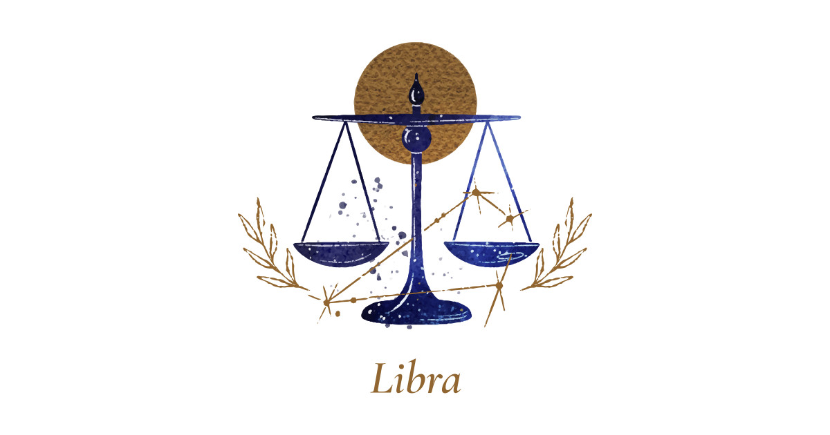 Hand Painted Libra Zodiac Sign - Celestial Libra Zodiac Sign - T-Shirt ...