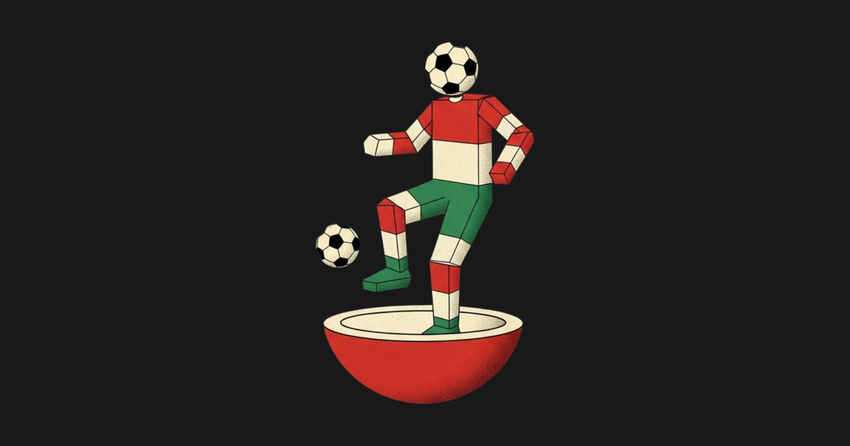 Stylish Soccer Player with Soccer Ball Head and Hungary Inspired ...