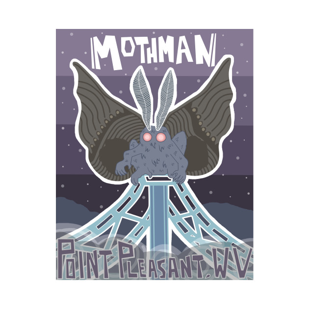 Mothman on the Bridge - Mothman - T-Shirt | TeePublic