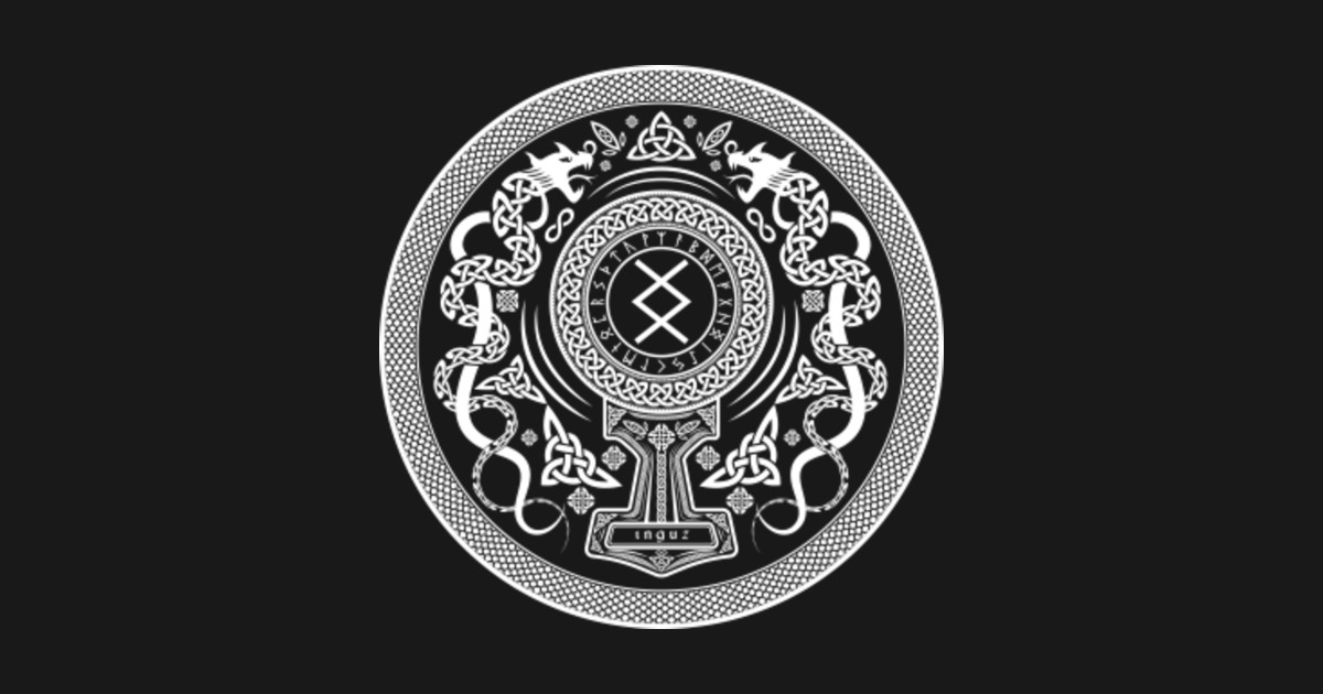 Inguz Ingwaz Elder Futhark Runes Ancient Rune Symbol In White - Inguz ...