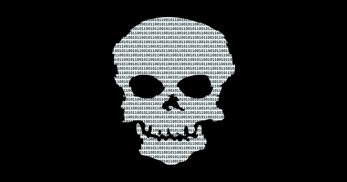 Binary Skull Hacker - Hacker - Sticker | TeePublic