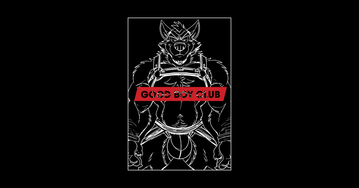 Gogo Wolf - GOOD BOY CLUB - white lineart - Gogo Wolf - Sticker | TeePublic