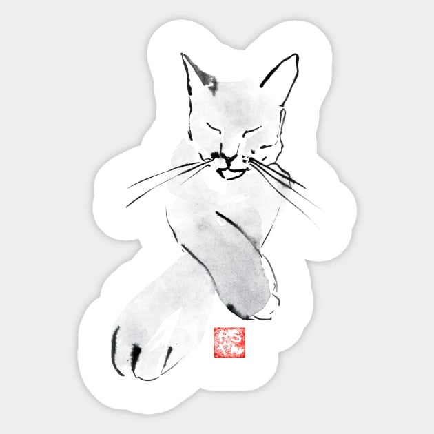 zen cat - Cat - Sticker | TeePublic