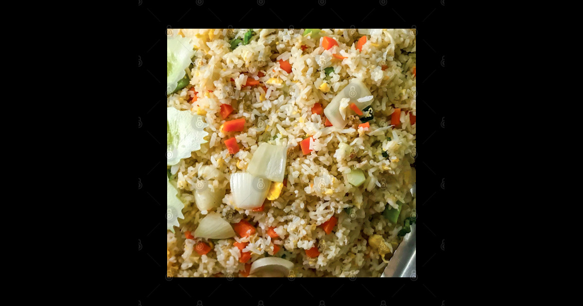 Fried rice textured background - Fried Rice - Sticker | TeePublic