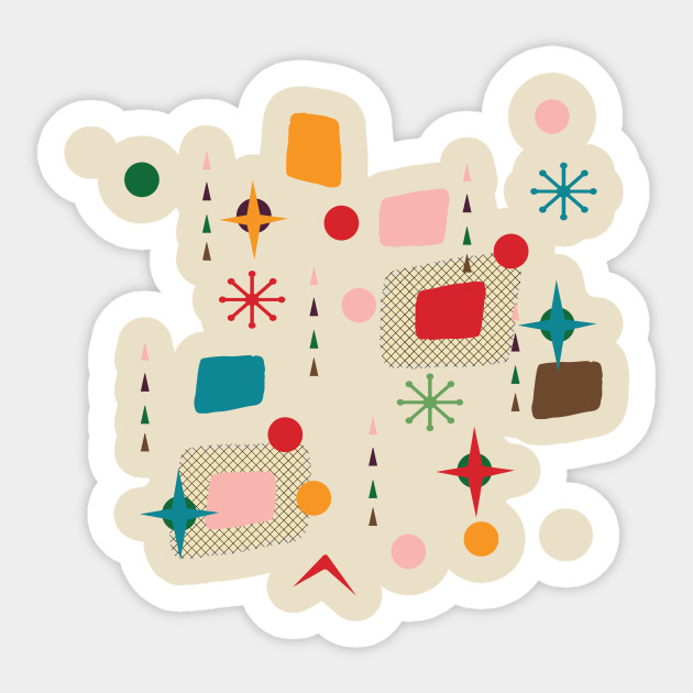 50s atomic pattern - Atomic Pattern - Sticker | TeePublic