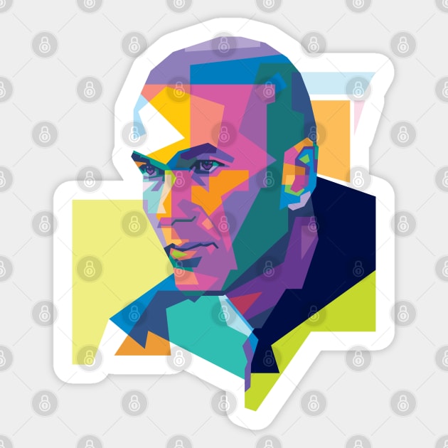 Zinedine Zidane WPAP V1 - Zinedine Zidane - Sticker | TeePublic