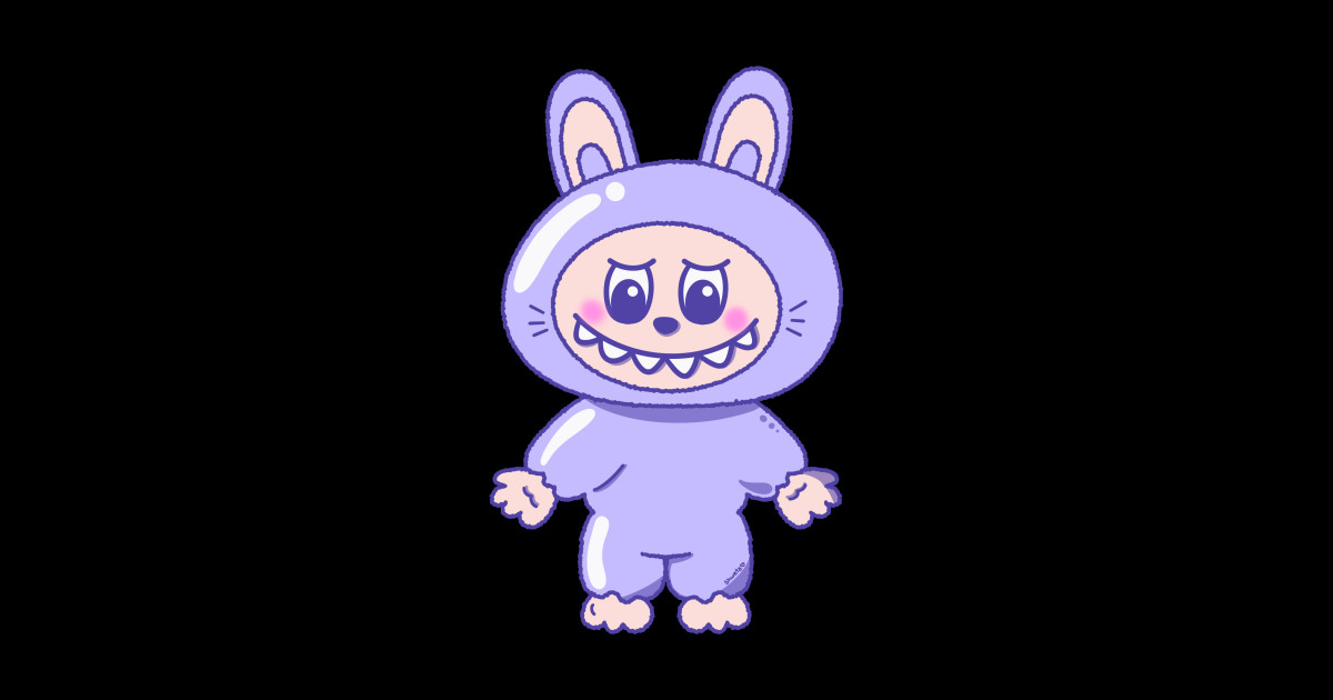Kawaii purple Labubu cute - Kawaii Labubu - Sticker | TeePublic