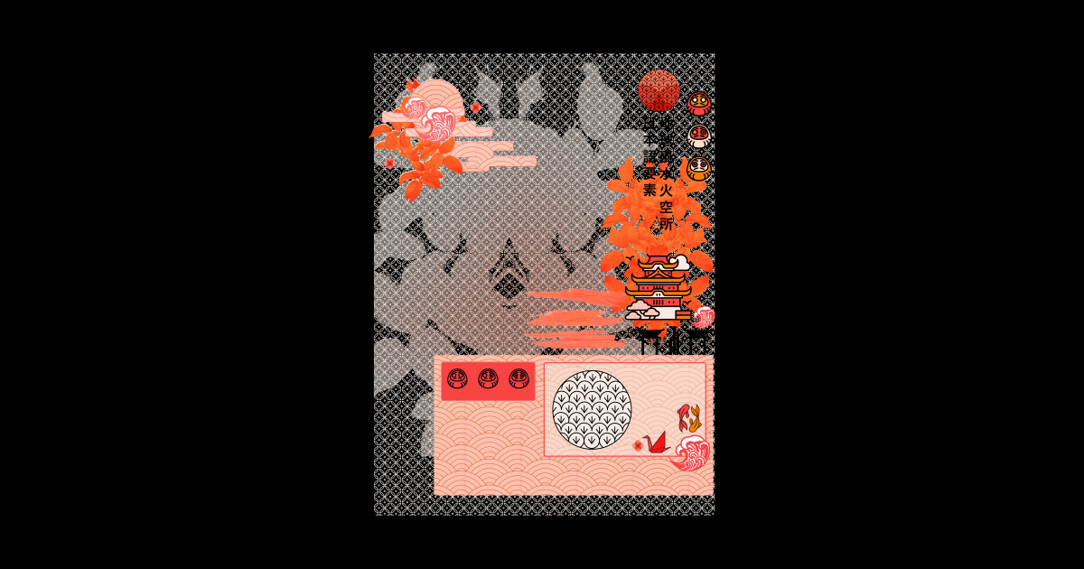 Japanese 5 Natural Elements Earth Air Water Fire Void Abstract Design ...