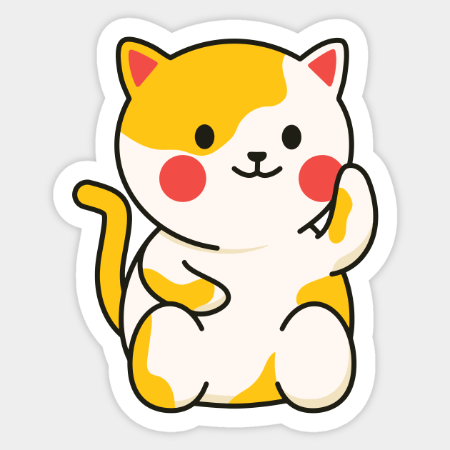 Good Luck Cat Drawing - Good Luck Cat - Sticker | TeePublic
