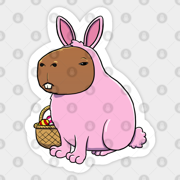 Capybara Easter Bunny Costume - Capybara - Sticker | TeePublic