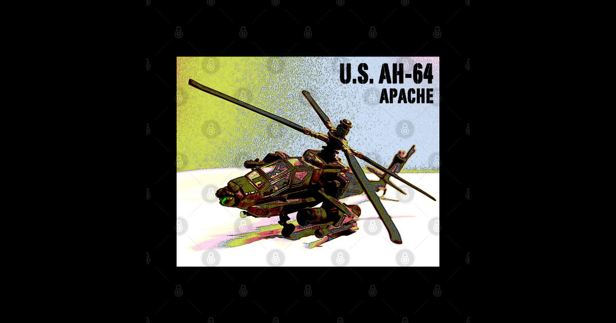 U.S. AH-64 Apache Helicopter - Us Ah 64 Apache Helicopter - Sticker ...
