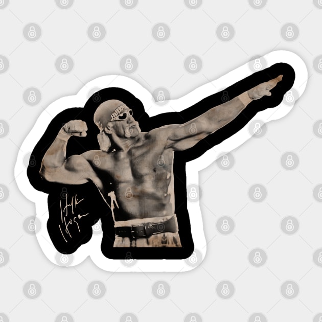 Hulk Hogan Signature Pose || Retro Vintage - Hulk Hogan - Sticker ...