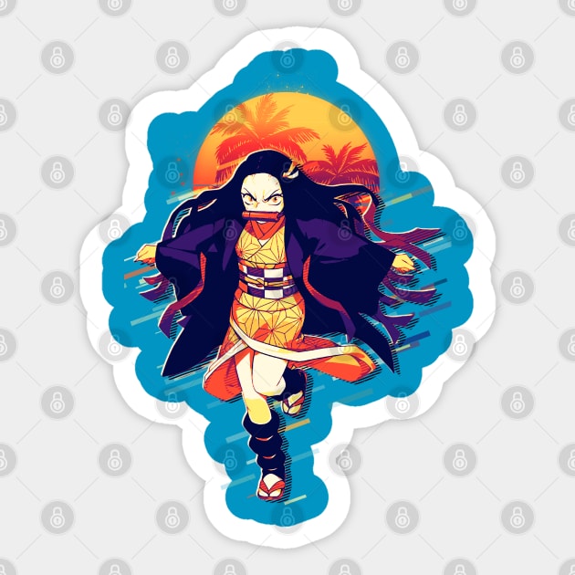 Nezuko Retro Art - Nezuko - Sticker | TeePublic