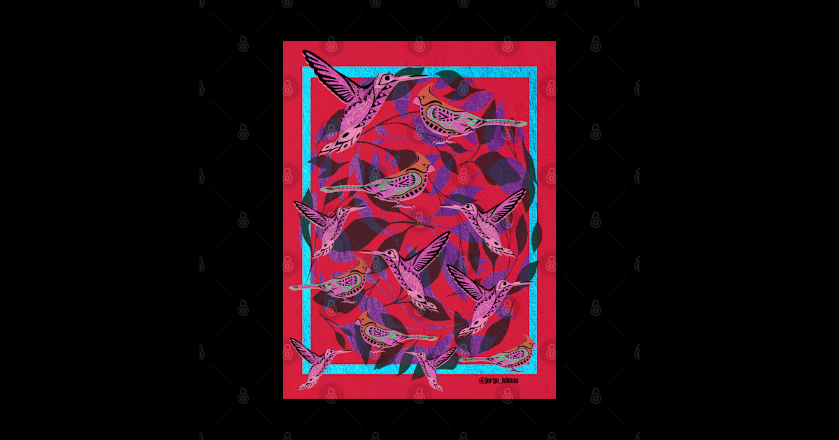 the wonderwall of birds in ecopop magical landscape pattern art - Birds ...