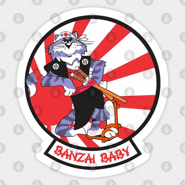 Grumman F-14 Tomcat - Banzai Baby - Grumman F 14 Tomcat - Sticker ...