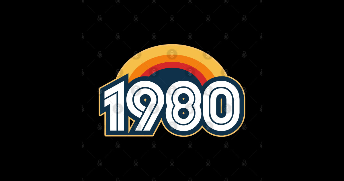 Vintage 1980 Retro Graphic Design - Classic 80s Rainbow Logo - 1980 ...
