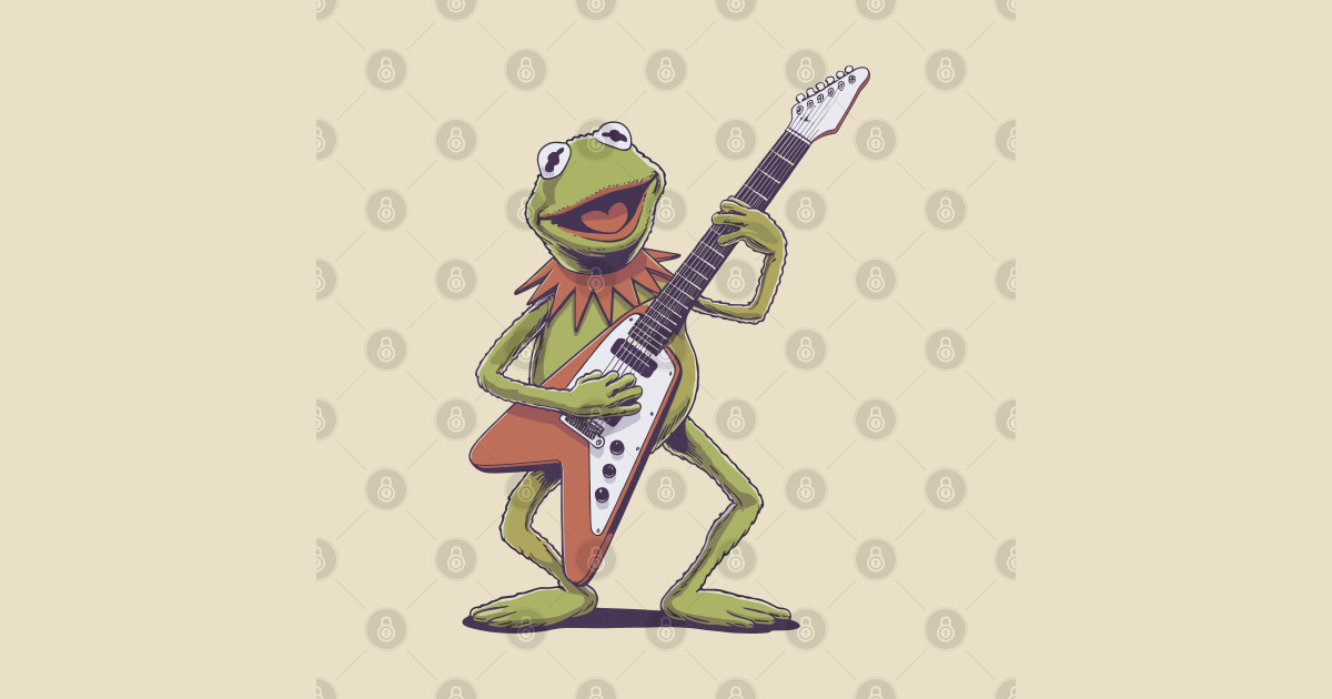 Kermit Flying V - Kermit - T-Shirt | TeePublic