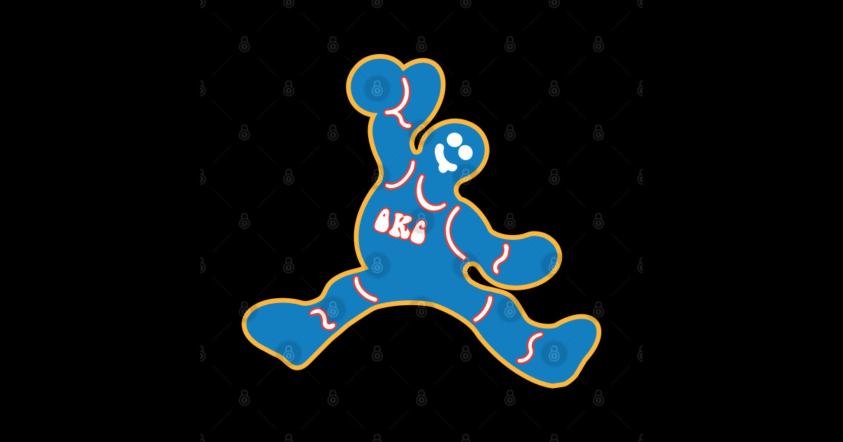 Jumping OKC Thunder Gingerbread Man - Oklahoma City Thunder - Sticker ...