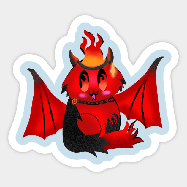 Red Dragon Cat - Fantasy Creatures - Sticker | TeePublic