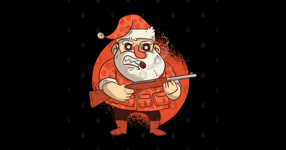 Hunting Santa - Hunting Santa - Sticker | TeePublic