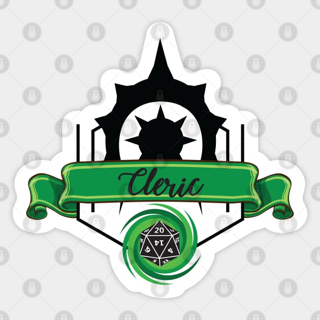 Cleric Class Green - Cleric - Sticker | TeePublic