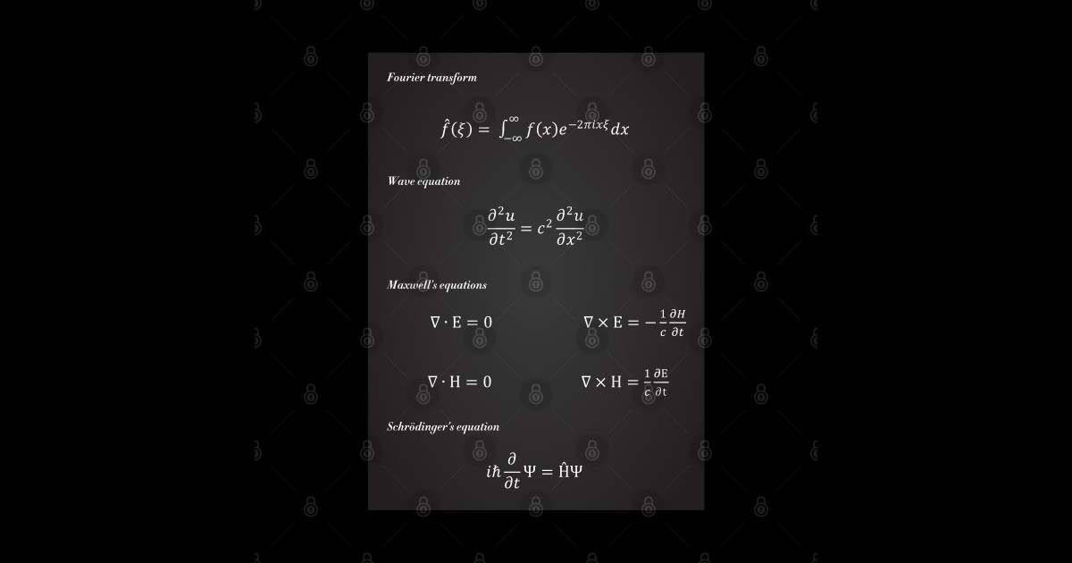 Seven Equations That Rule Your World - Fourier Transform - Sticker ...