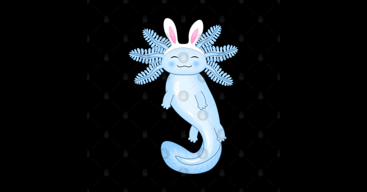 Happy Easter Axolotl - Easter Bunny - Sticker | TeePublic