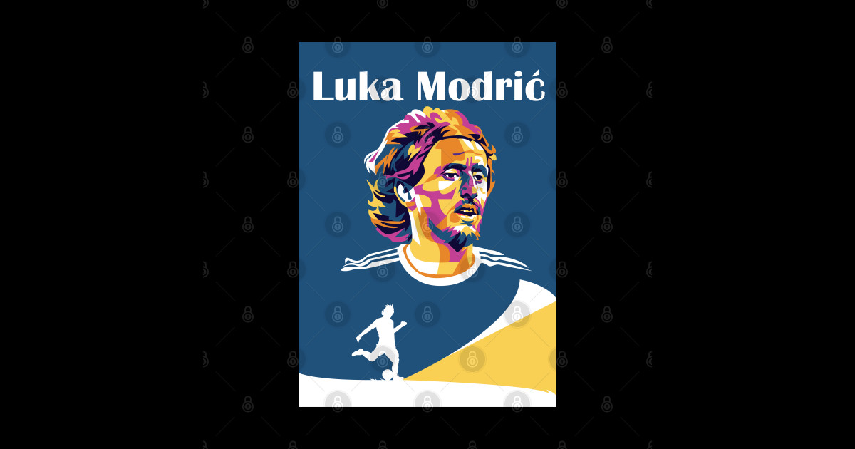 Poster illustration of Luka Modric - Luca Modric - Sticker | TeePublic