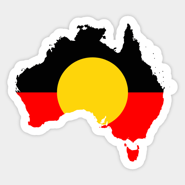 Aboriginal Flag - Australia Map - Aboriginal - Sticker | TeePublic