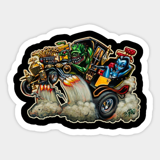 Hotrod Herman - Herman Munster - Sticker | TeePublic
