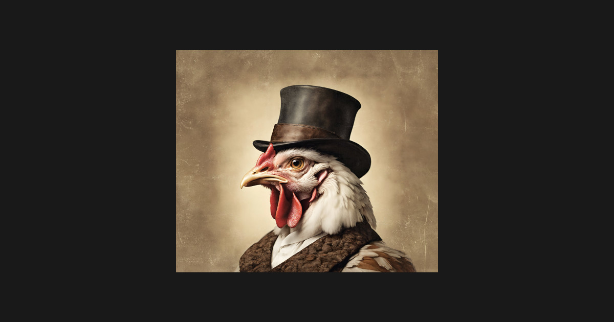 Victorian Chicken Portrait Artistic Gift Fashion Chicken Style ...