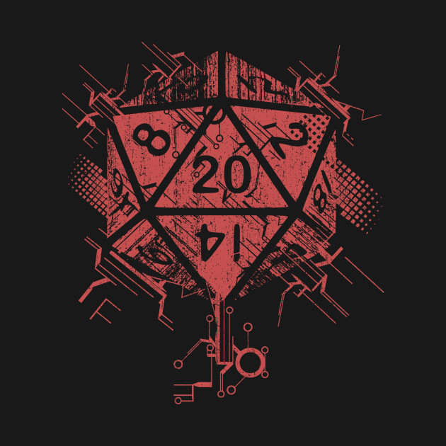 D20 of power red - Rpg - T-Shirt | TeePublic